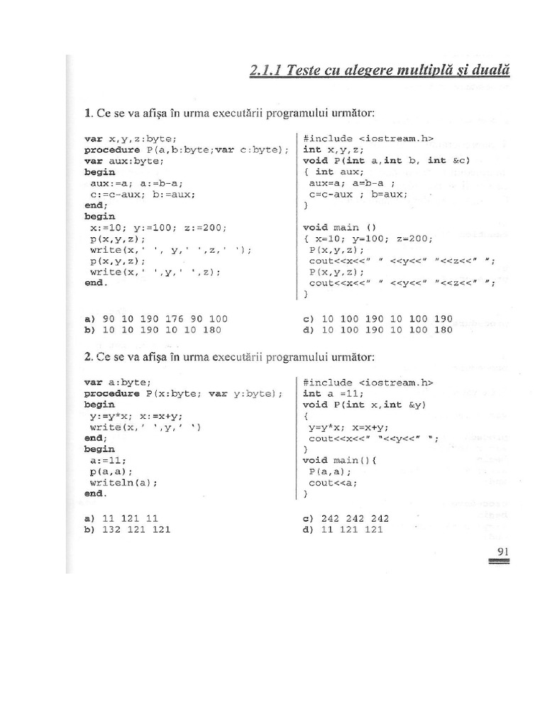 Grile Subprograme | PDF