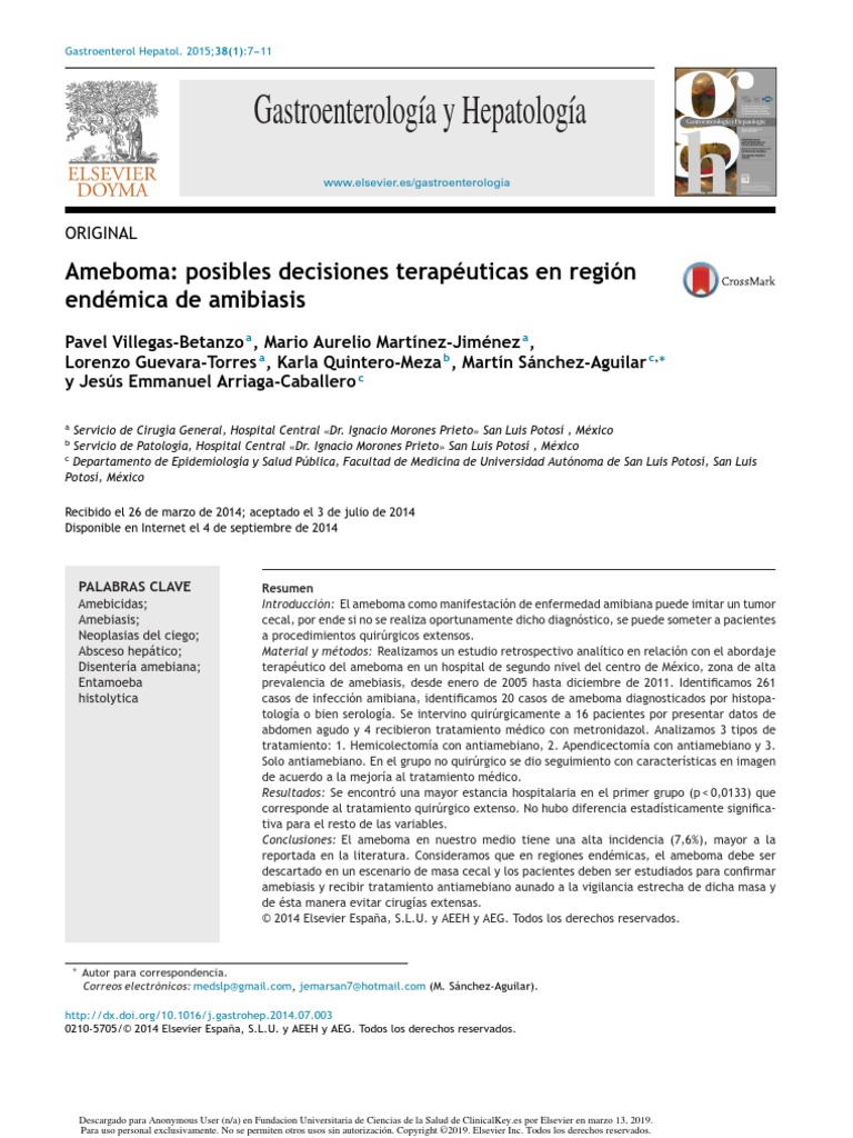 Ameboma | PDF | Gastroenterología | Epidemiología