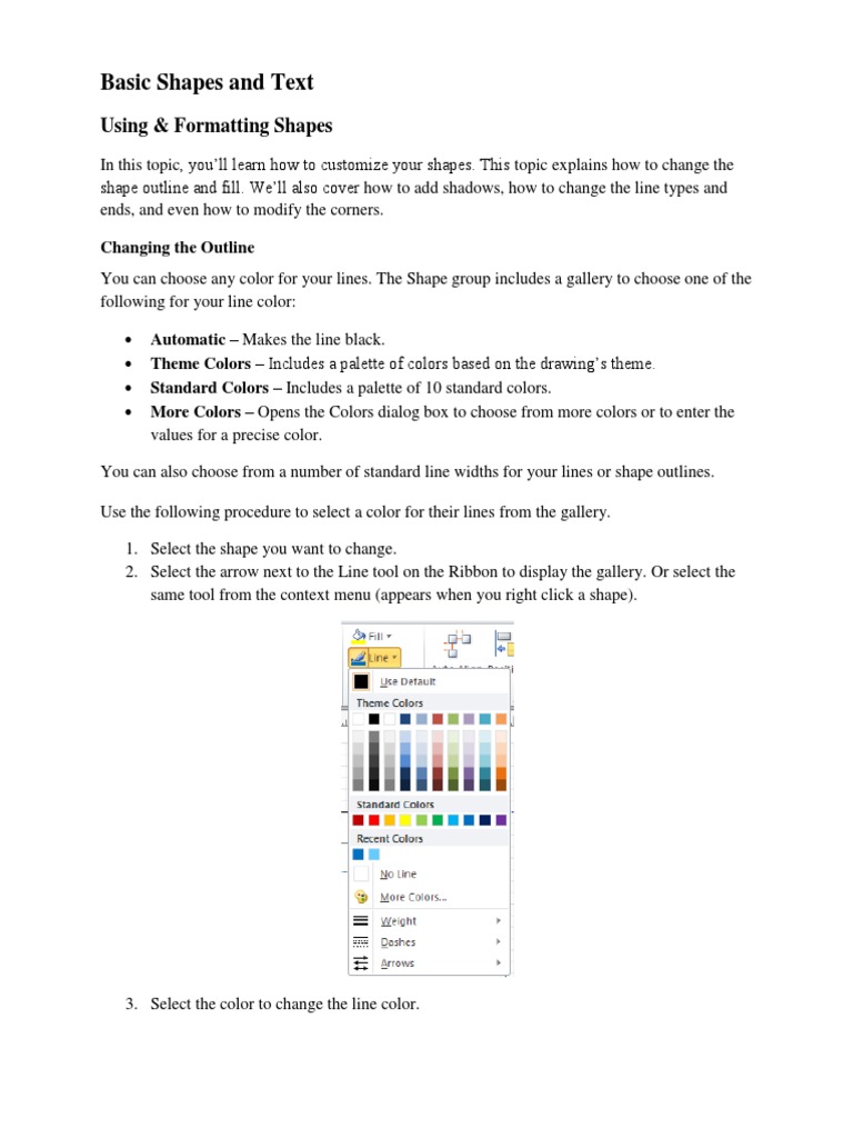 Basic Shapes and Text | PDF | Typefaces | Microsoft Excel