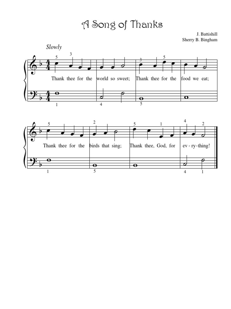 A Song of Thanks | PDF