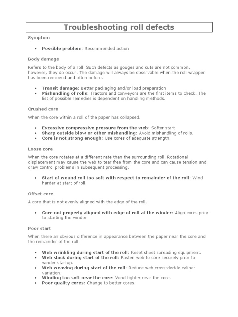 Troubleshooting Roll Defects | PDF | Fracture | Mechanical Engineering
