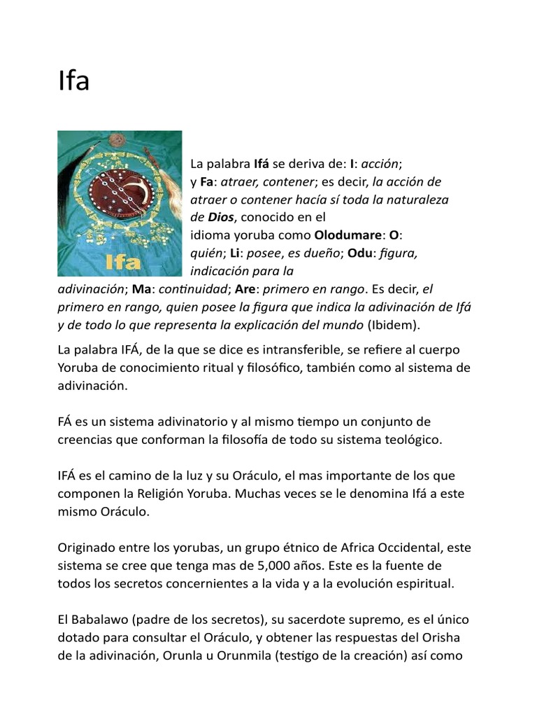Ifa | PDF | Santeria | Religión étnica