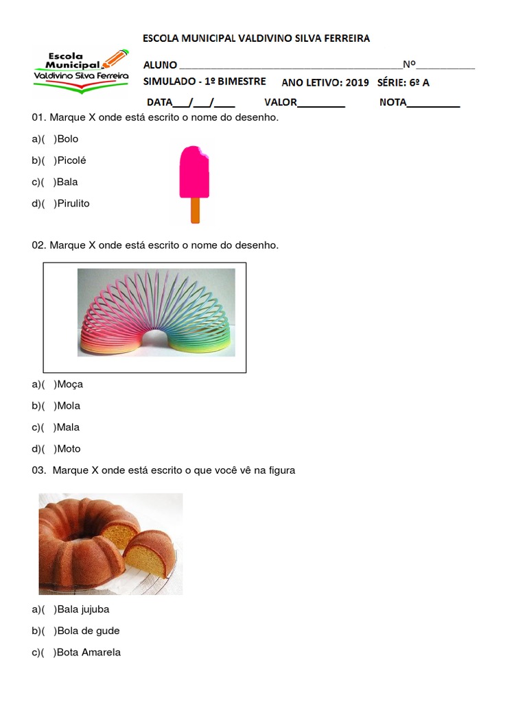 Simulado 2º ANO | PDF | Planetas | Sol