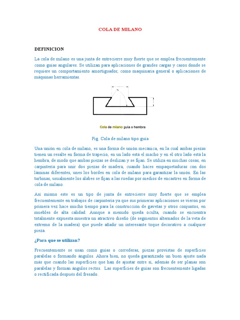 Guía de Unión Cola de Milano | PDF | Herramienta de máquina | Medición
