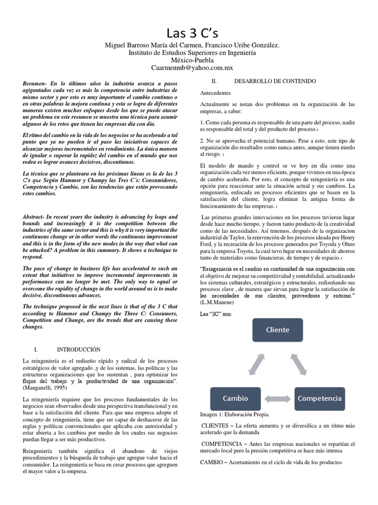 Las 3 Cs | PDF | Mercado (economía) | Cliente