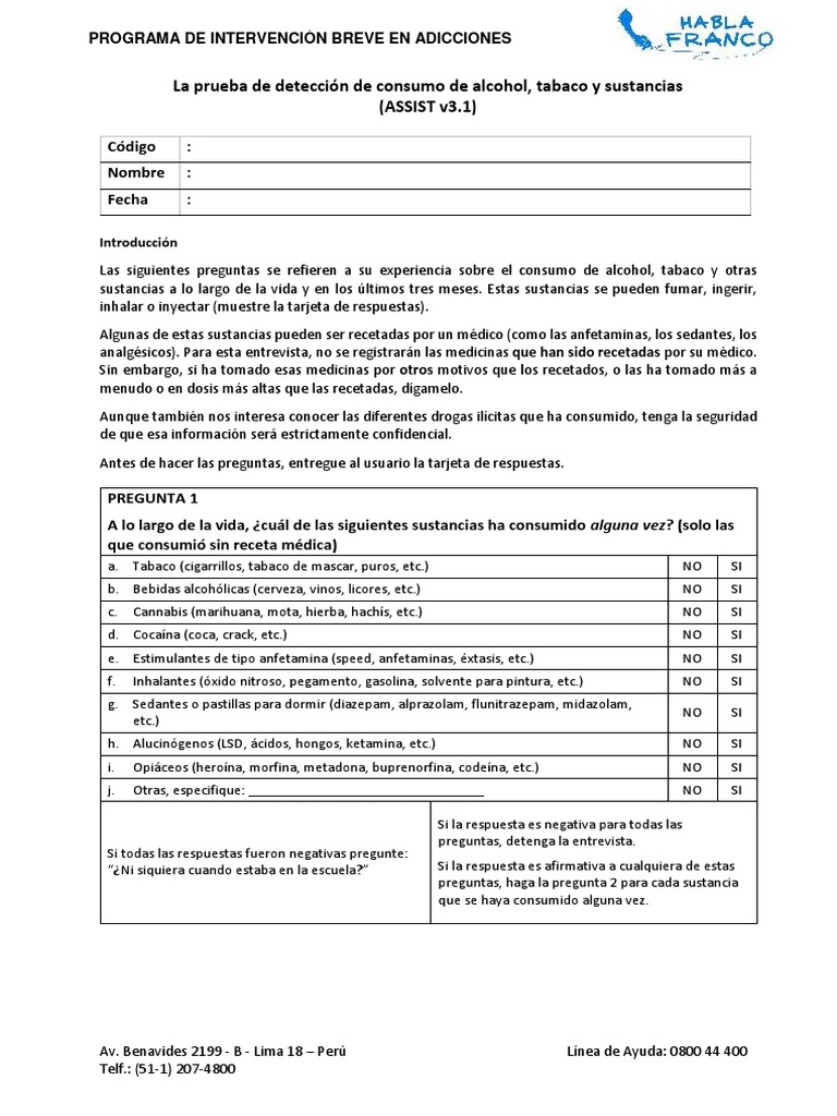 Assist Protocolo | PDF | Drogas | Cannabis (Droga)