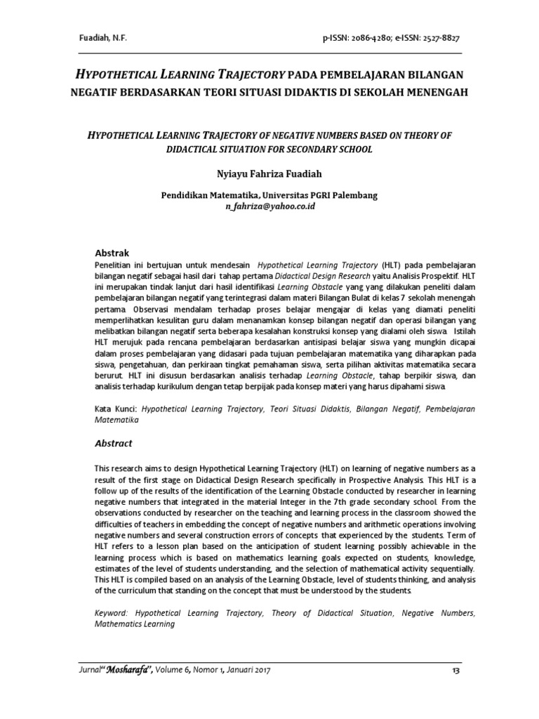 Hypothetical Learning Trajectory Pada Pe 40f0b6d1 | PDF