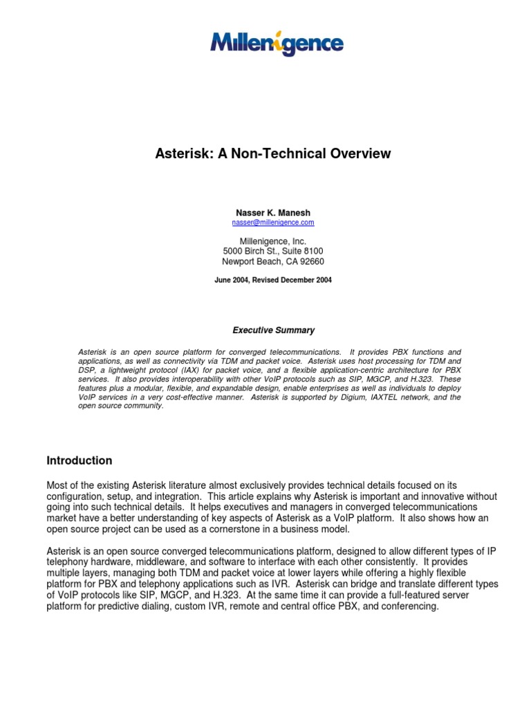 Asterisk Non Technical Review | PDF | Voice Over Ip | Session ...