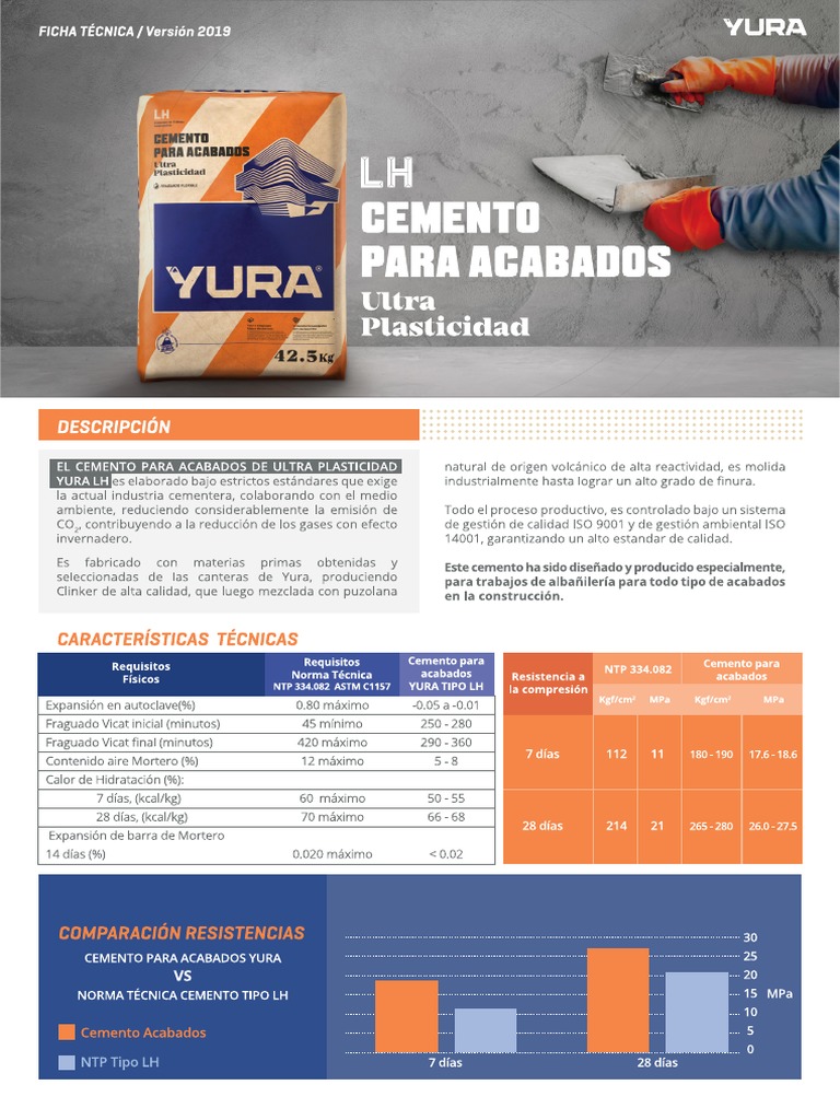 Ficha Tecnica Cemento Yura LH PDF | PDF
