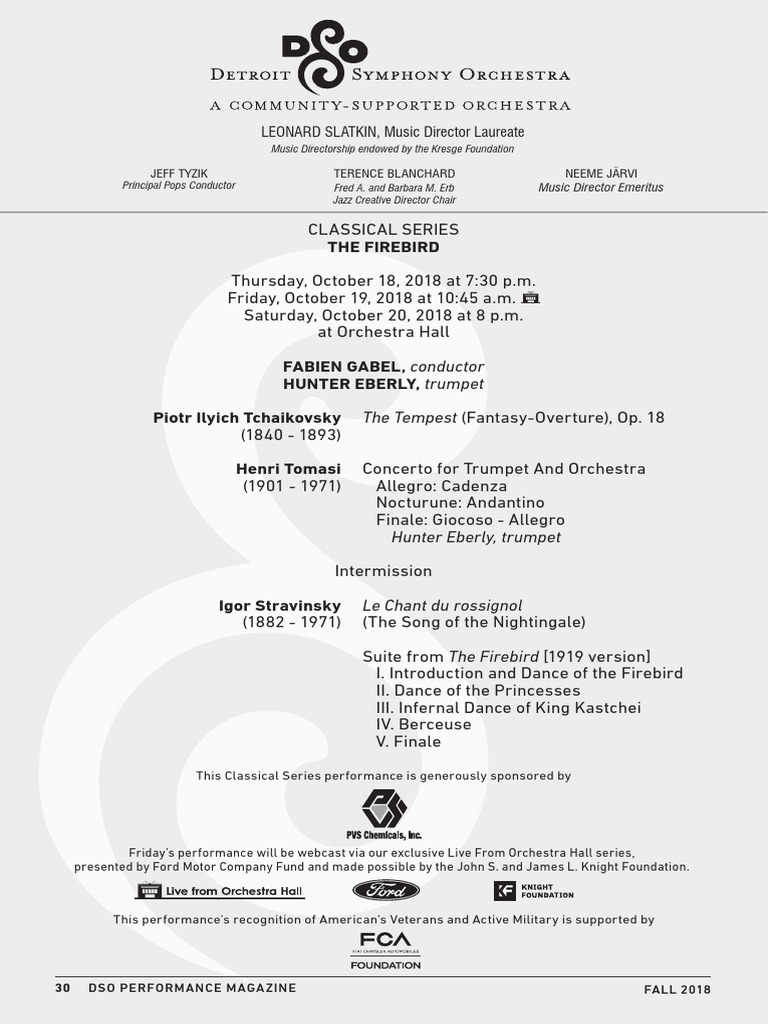 Detroit Symphony Orchestra | PDF | Classical Music | Performing Arts