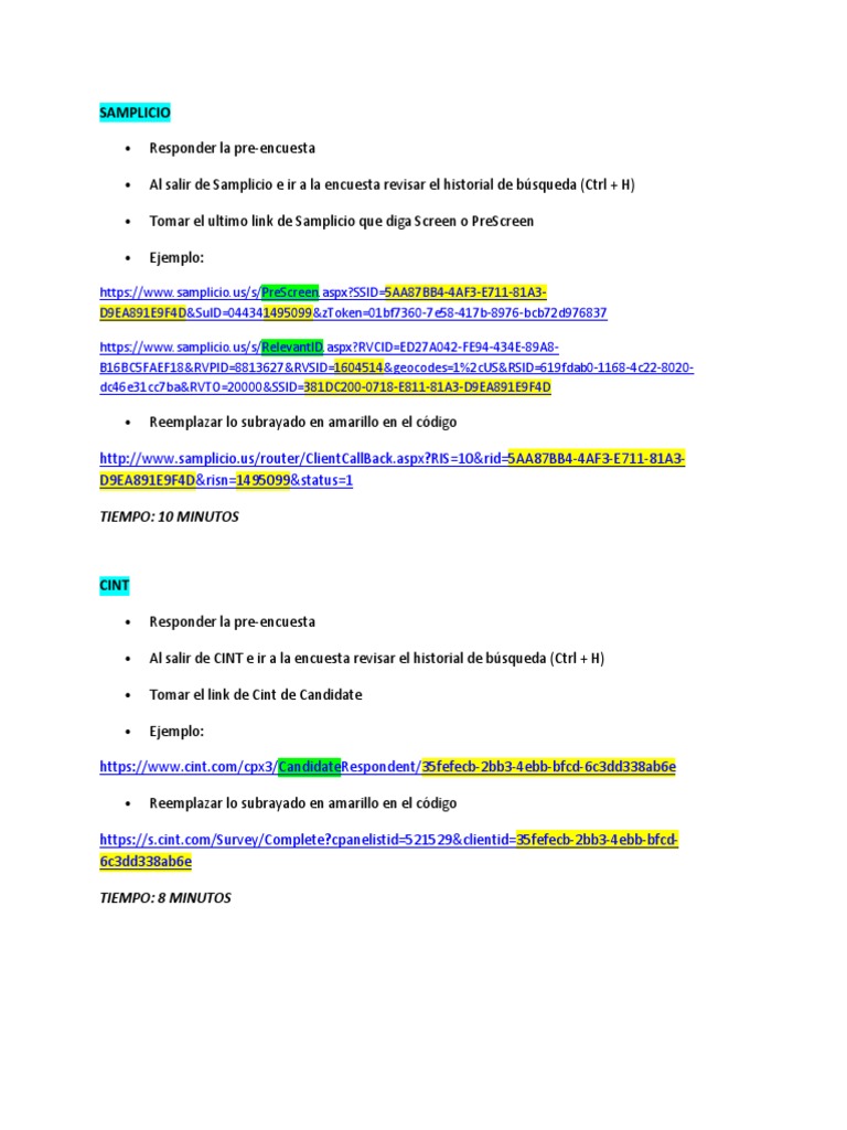 Instrucciones para Encuestas en Samplicio | PDF | Ocio | Deportes