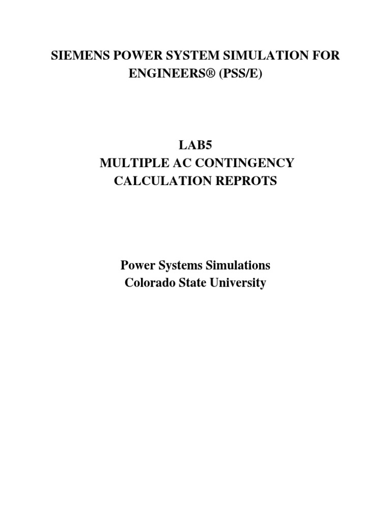 Siemens Power System Simulation For Engineers® (Pss/E) | PDF | Electric ...