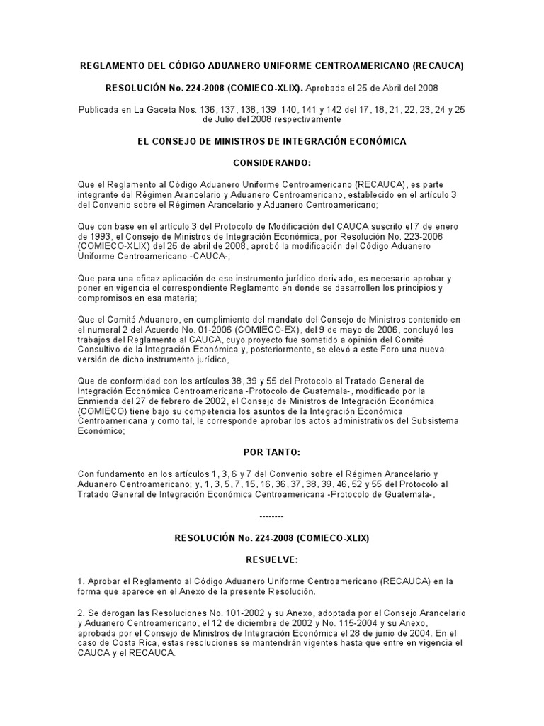 Arancel Centroamericano de Importanción | PDF | aduana | El comercio internacional