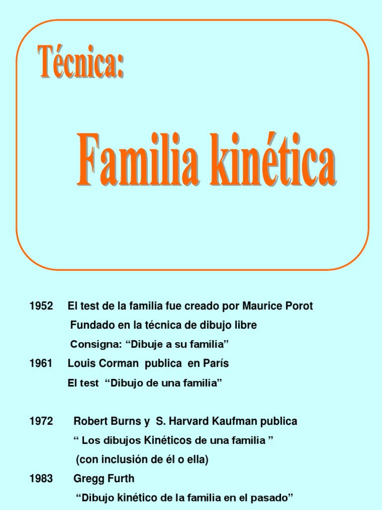 Familia Kinética SOLO TEXTO | PDF | Dibujo | Adultos