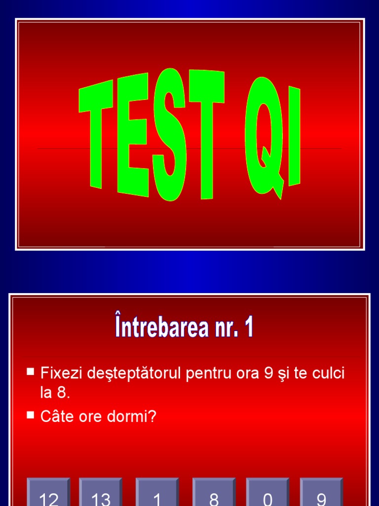 Test de Inteligenta | PDF