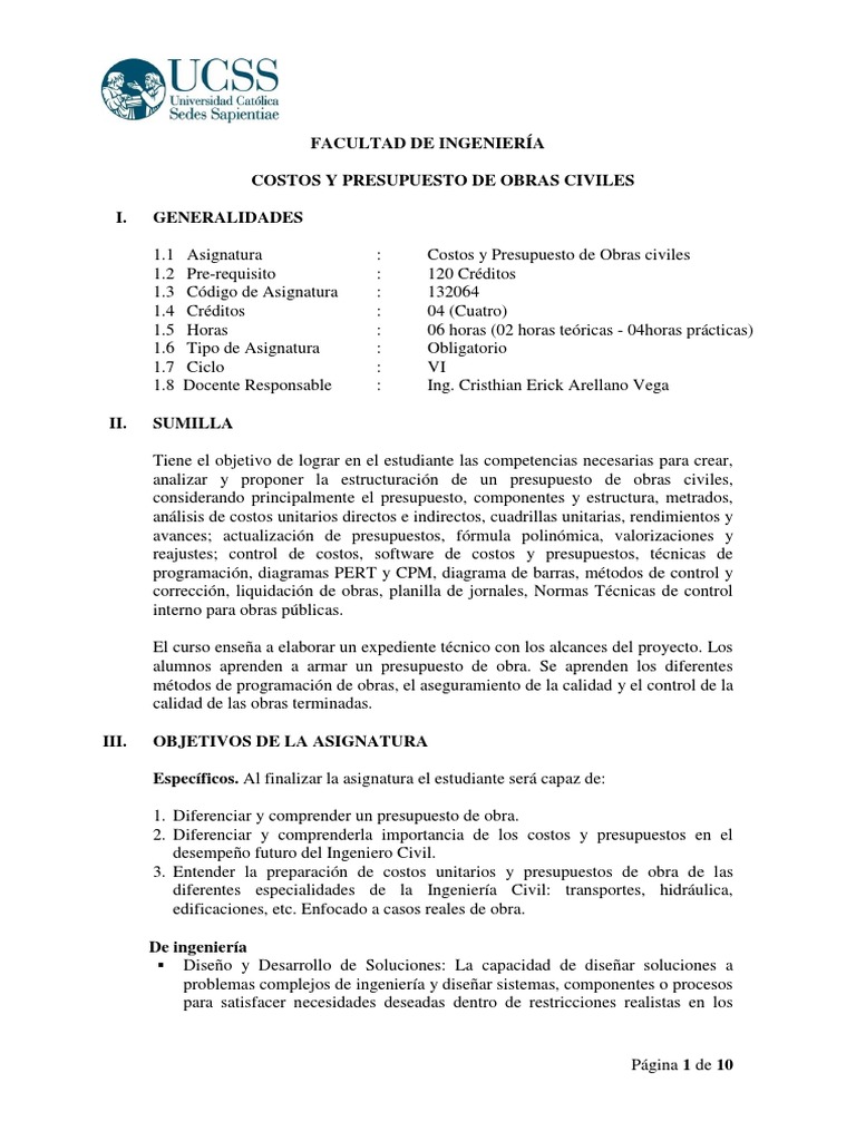 Costos y Presupuestos de Obras Civiles 2018 | PDF | Presupuesto | Ingeniería