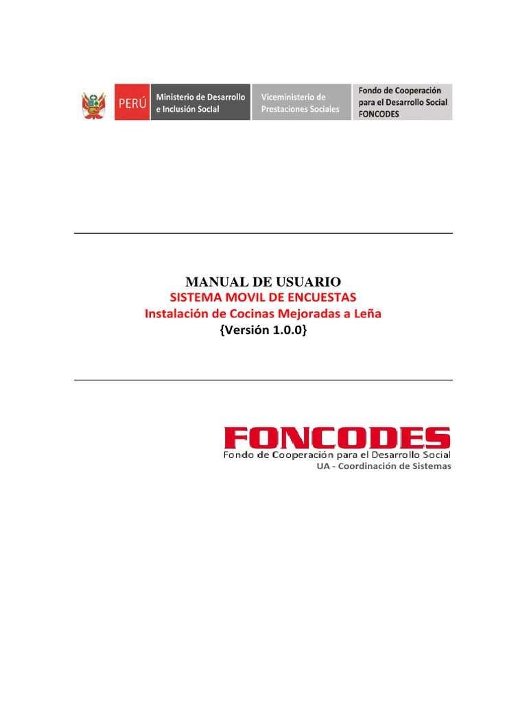 Manual de Usuario: Sistema Móvil Foncodes | PDF | Tableta | Archivo de ...