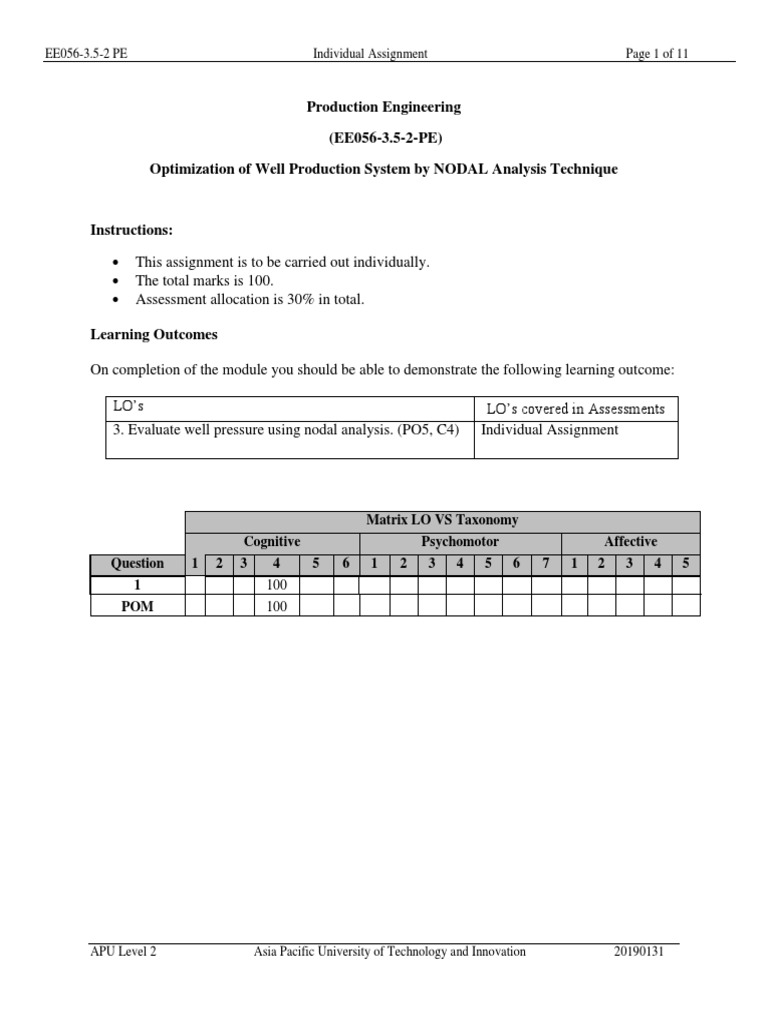Nodal Analysis Assignment | PDF | Petroleum Reservoir | Engineering