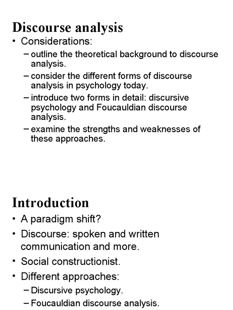 Discourse Analysis: - Considerations | PDF | Discourse | Michel Foucault