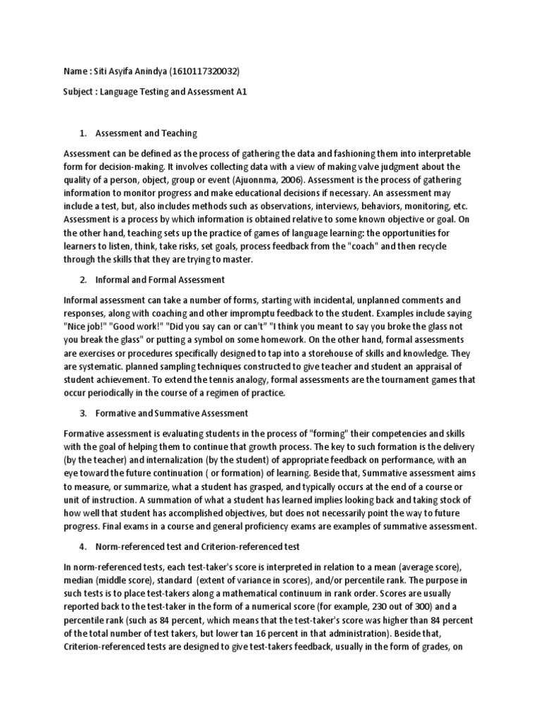 LTA | PDF | Educational Assessment | Test (Assessment)