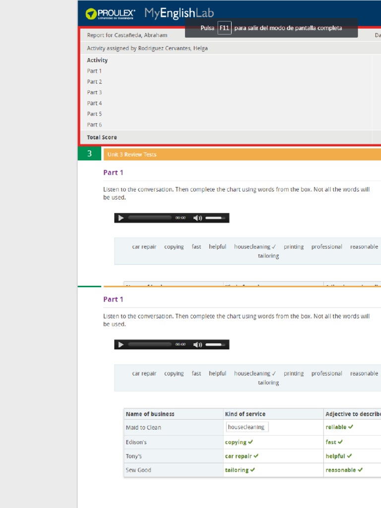 Myenglishlab Todos Los Ejercicios y Exams | PDF