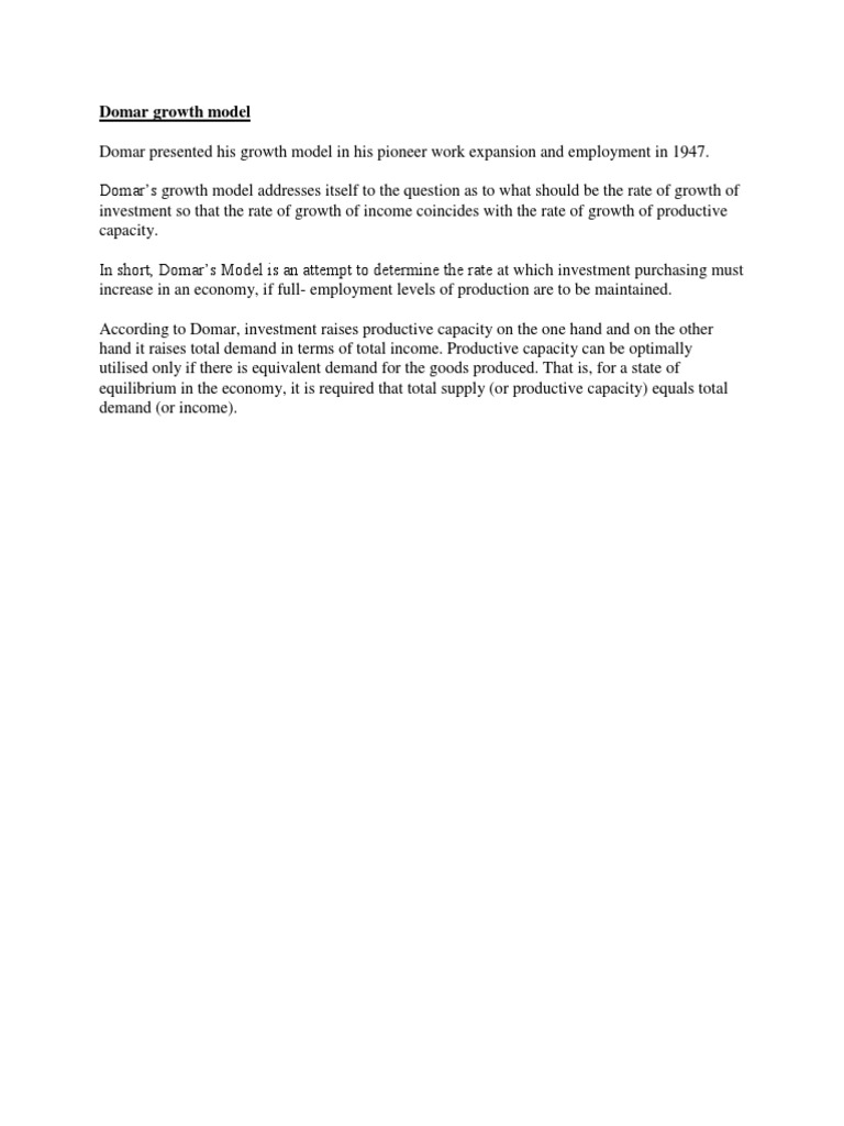 Domar Model | PDF