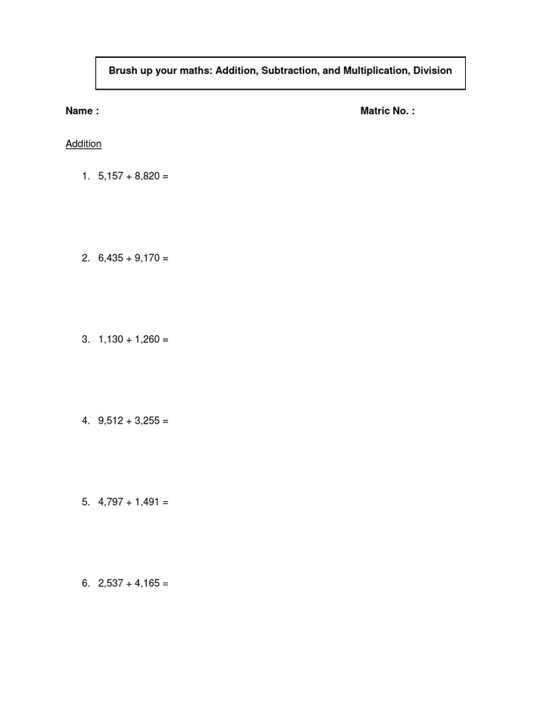 Brush Up Your Maths | PDF