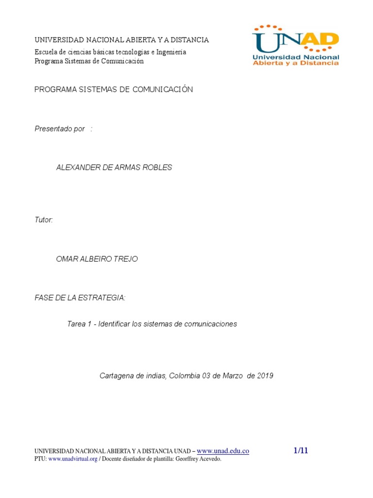 Tarea 1 Identificar Los Sistemas de Comunicaciones | PDF | Ingeniería en telecomunicaciones ...