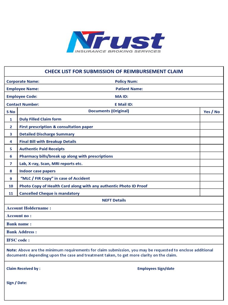 Checklist | PDF | Cheque | Health Care