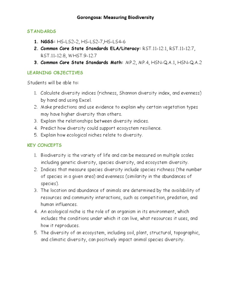 Measuring Biodiversity | PDF | Biodiversity | Ecology