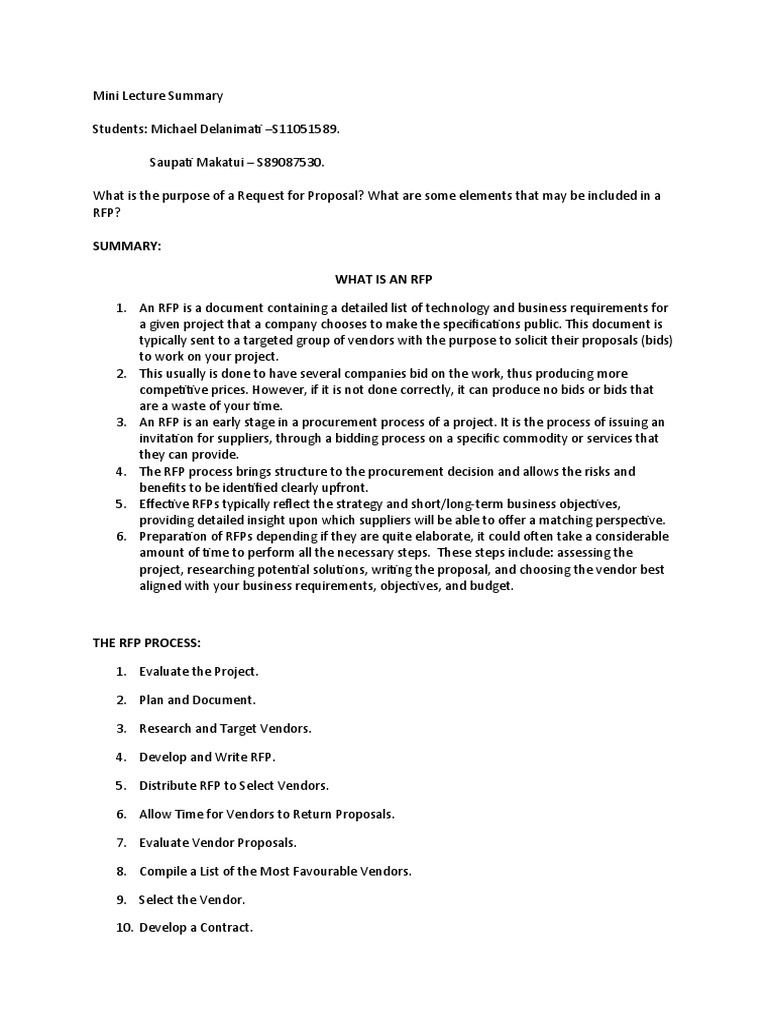 We7.1 - RFP | PDF