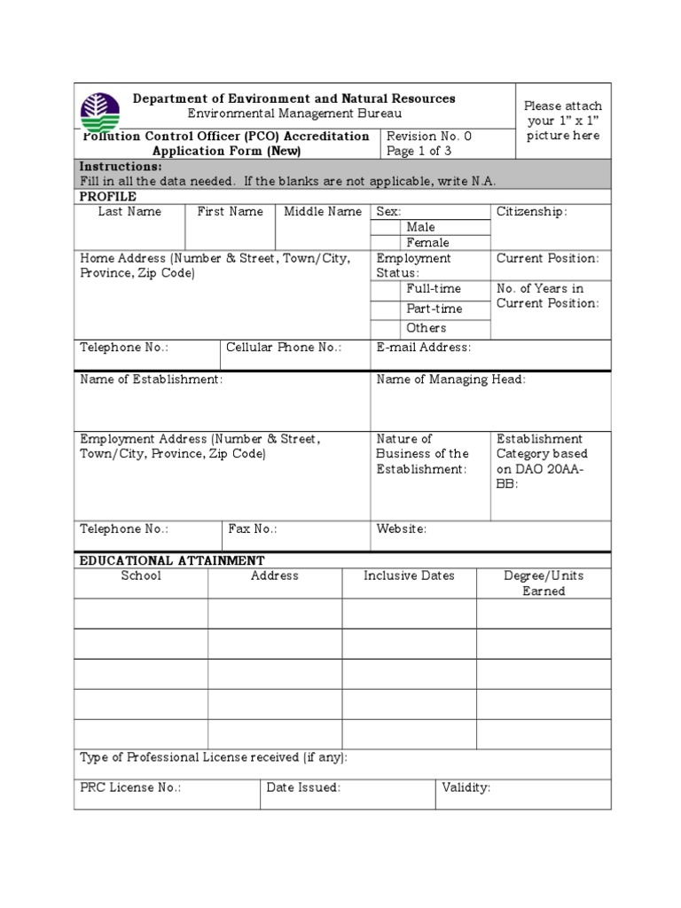 PCO Accreditation Application Form | PDF | Business