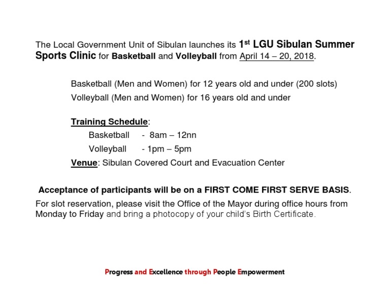 Summer Sports Clinic | PDF