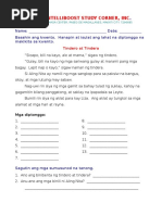 Grade 3 Filipino Worksheet | PDF