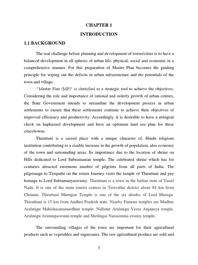 Master Plan For Tiruttani PDF | PDF | Workforce | Economic Development