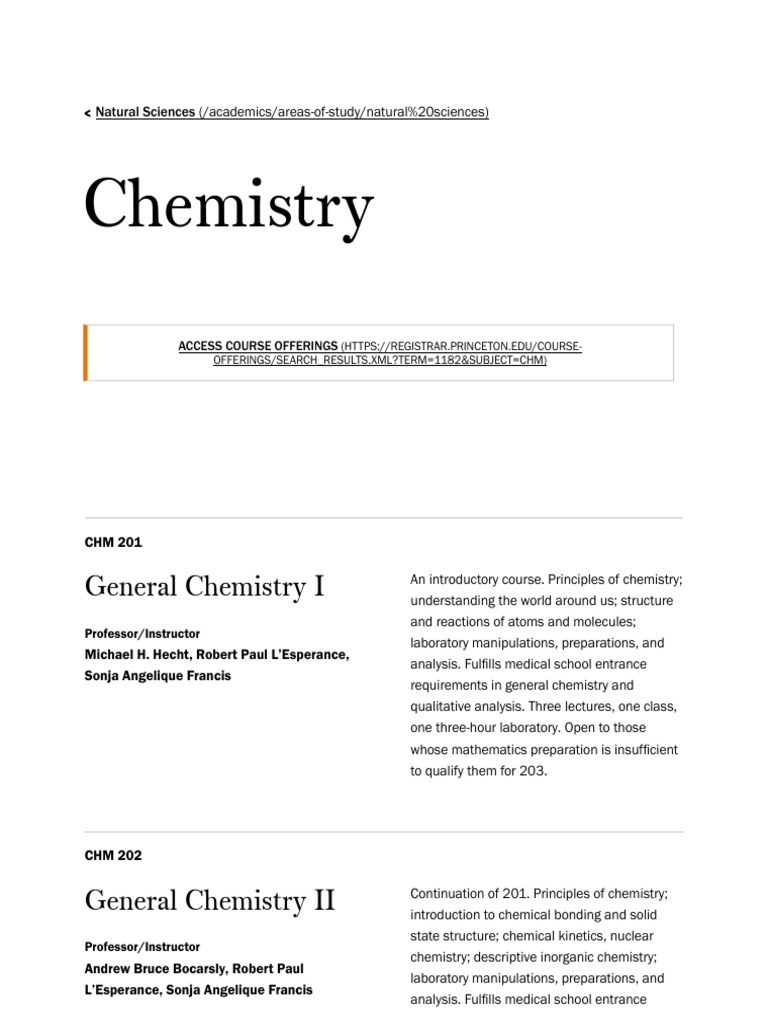 Chemistry - Princeton University | PDF | Inorganic Chemistry | Chemical ...