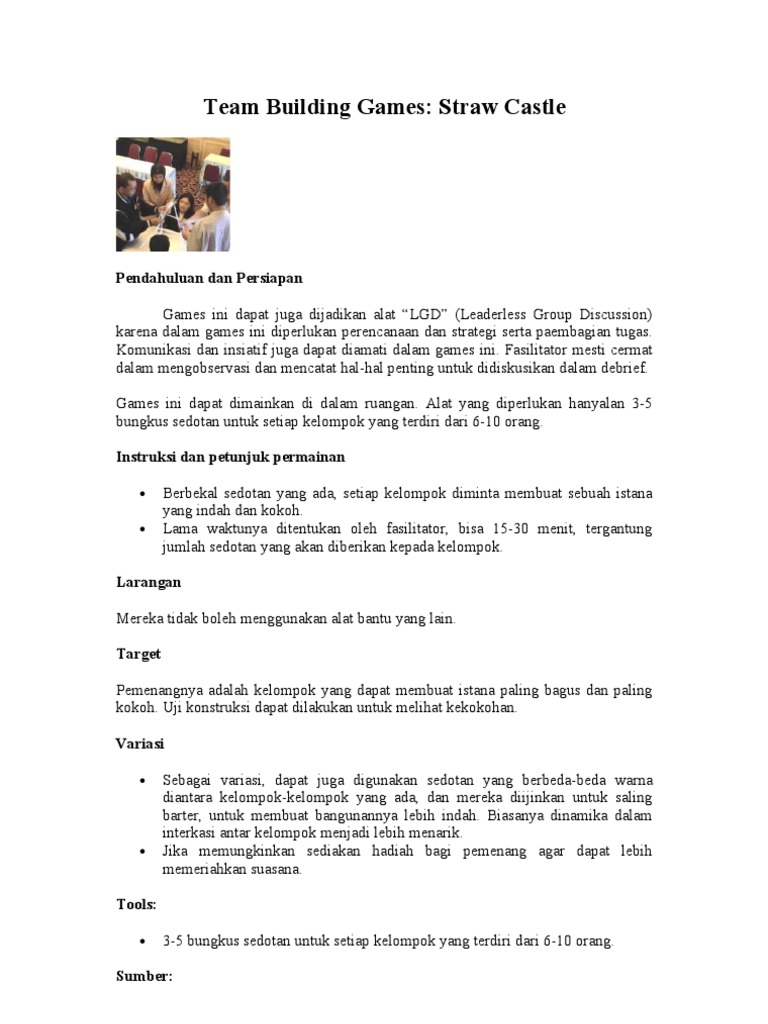 Permainan Team Building Kreatif dan Seru | PDF