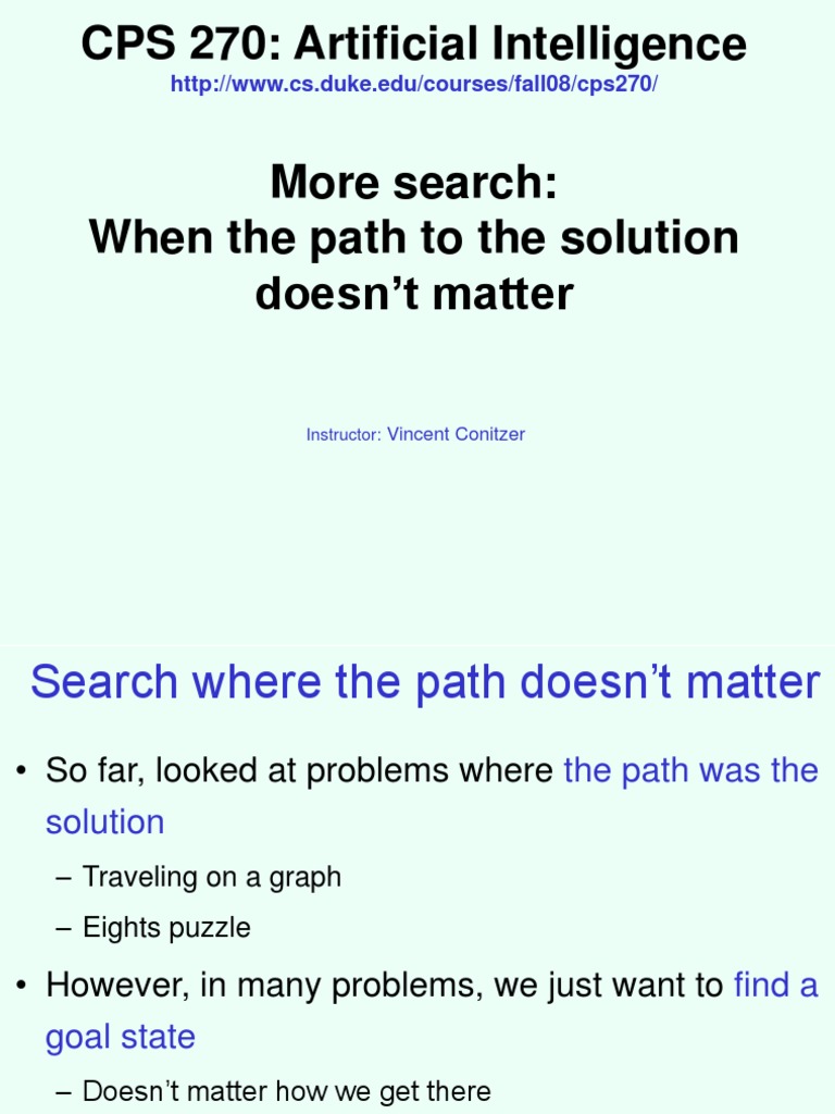 CPS 270: Artificial Intelligence: Vincent Conitzer | PDF | Linear ...