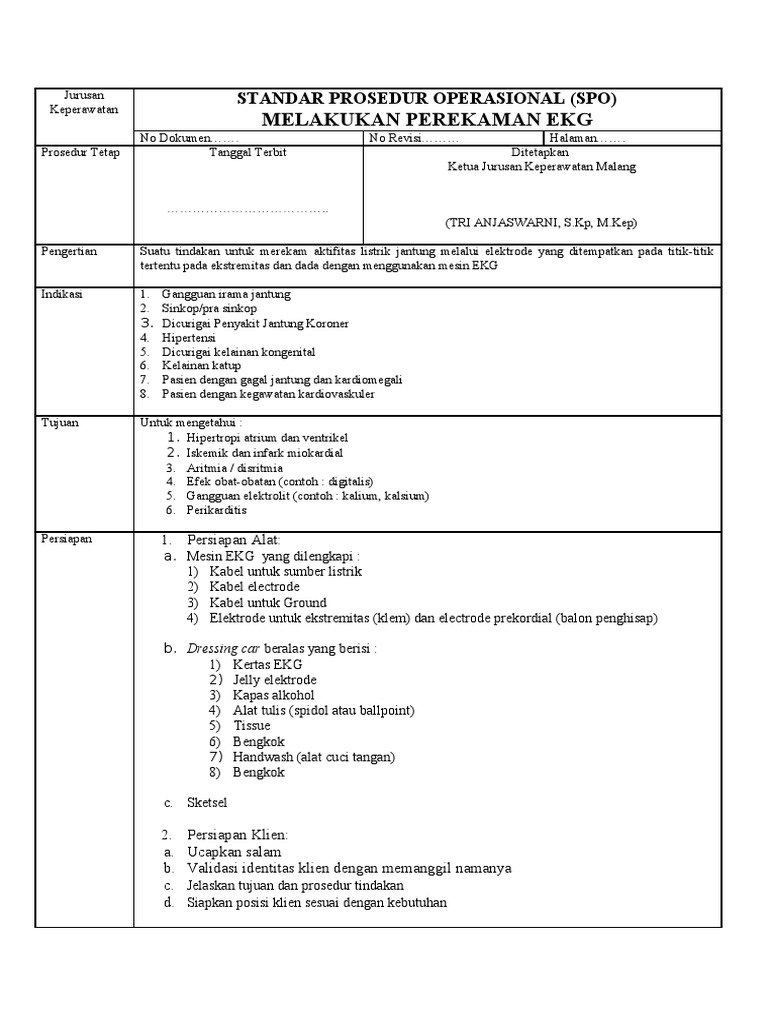 Sop Ekg | PDF