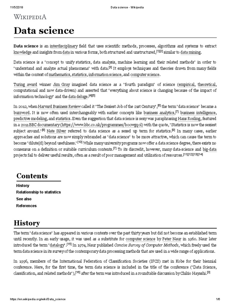 Data Science - Wikipedia | PDF | Data Science | Computer Data