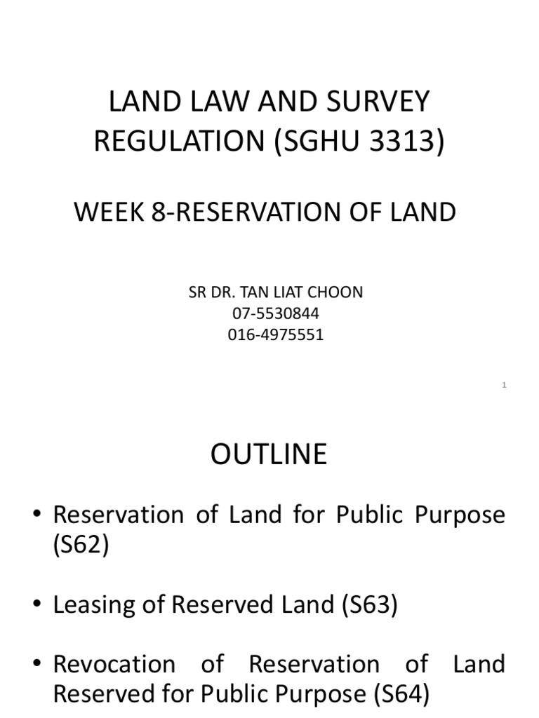 8 Reservation of Land PDF | PDF | Lease | Legal Concepts