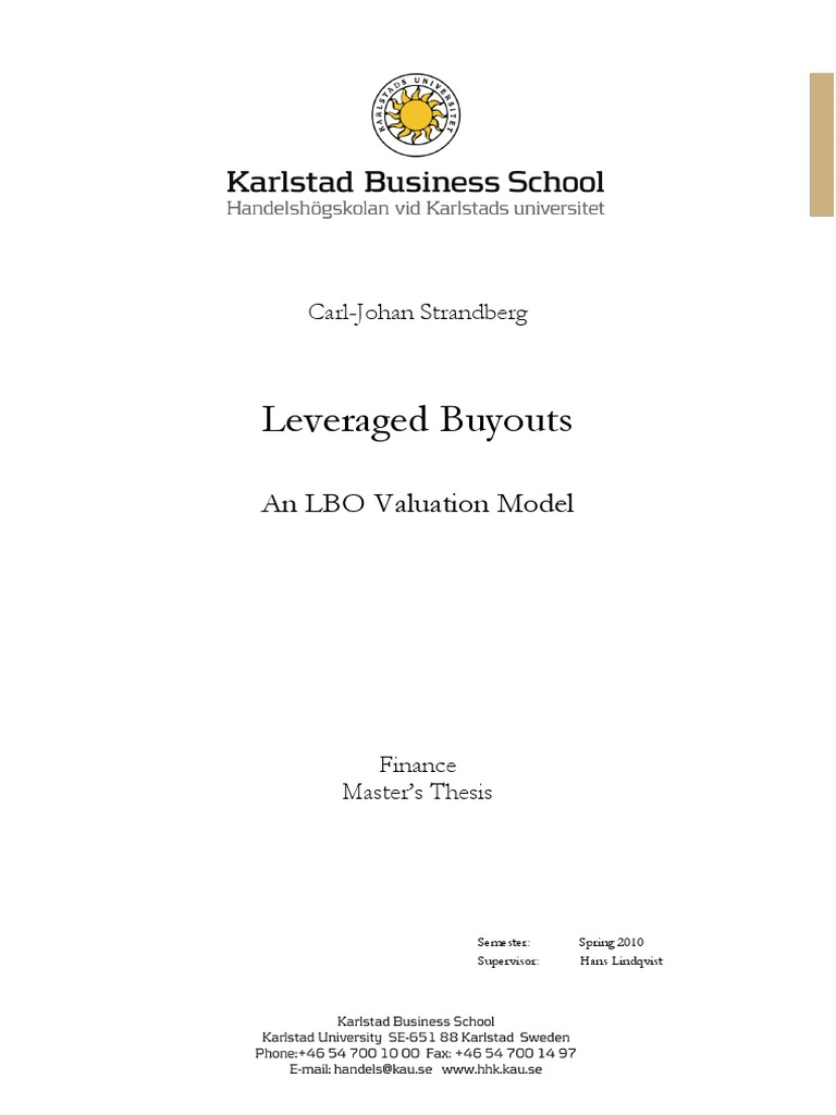 LBO Valuation Model PDF | PDF | Private Equity | Leveraged Buyout