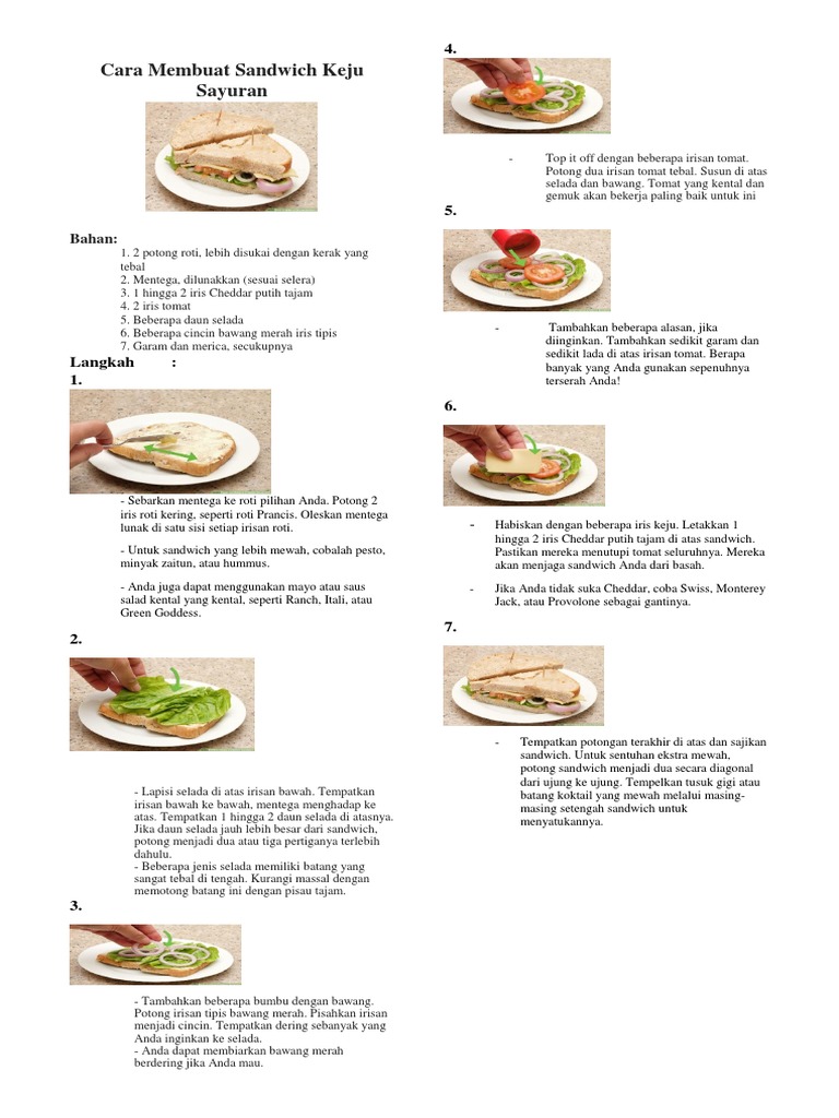 Cara Membuat Sandwich Keju Sayuran 1 | PDF