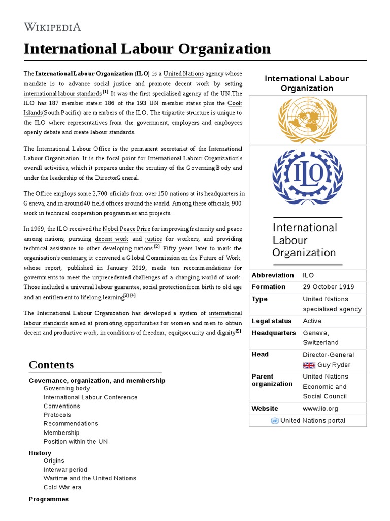 International Labour Organization | PDF | International Labour ...