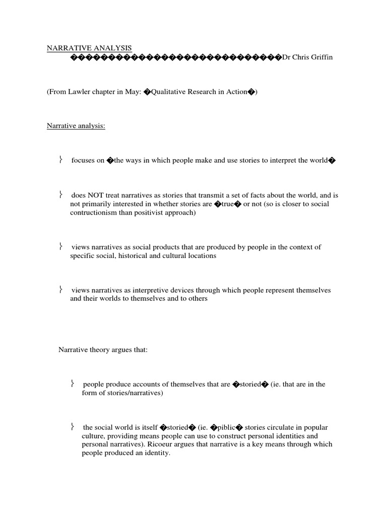 Narrative Analysis | PDF | Narrative | Qualitative Research