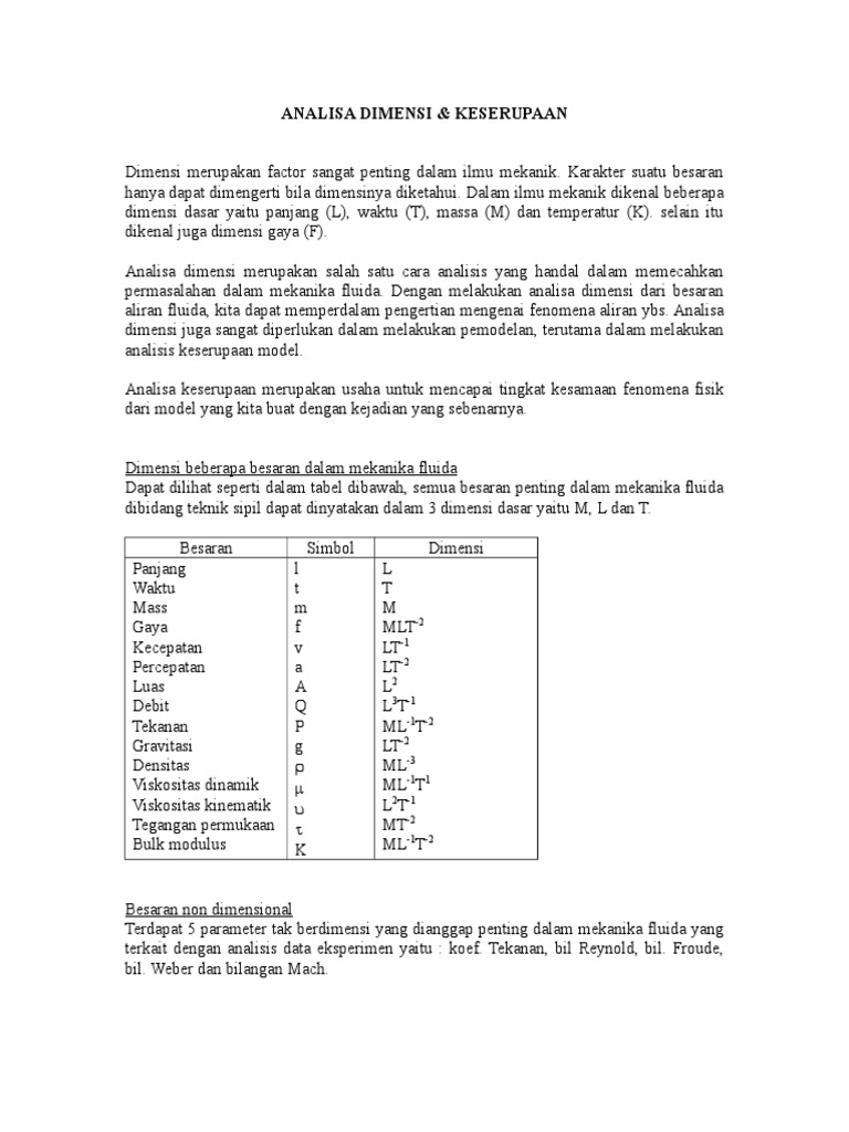 Analisa Dimensi Keserupaan | PDF