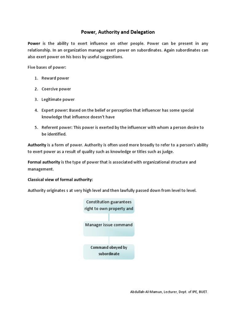 Understanding Power and Delegation in Organizations | PDF | Goal ...