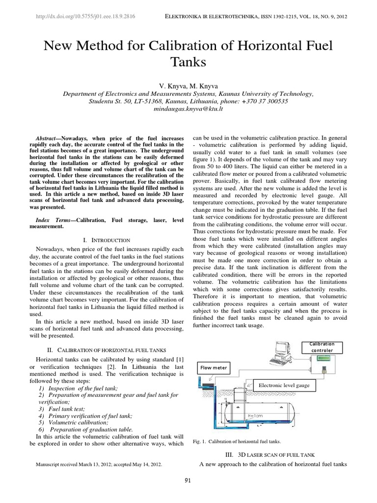 3D Laser Calibration of Fuel Tanks | PDF | Calibration | Volume