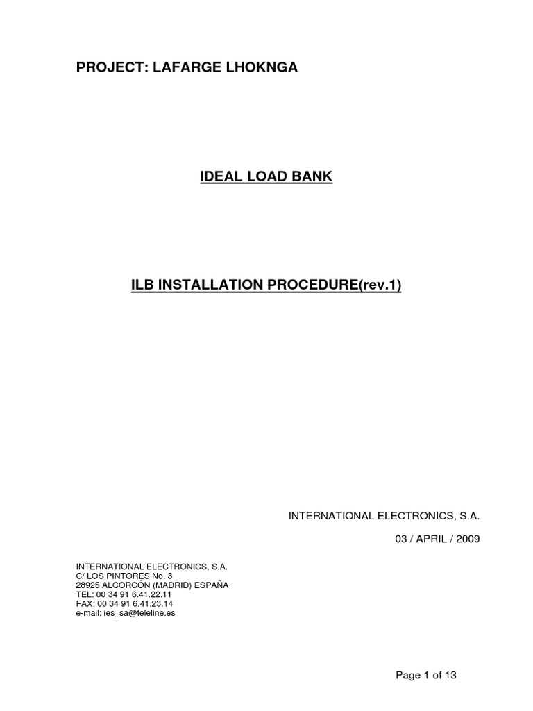 ILB Installation Guide | PDF | Electrical Connector | Switch