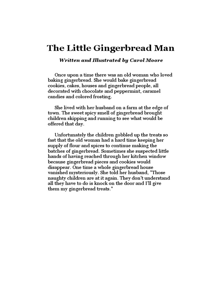 The Little Gingerbread Man: Written and Illustrated by Carol Moore ...